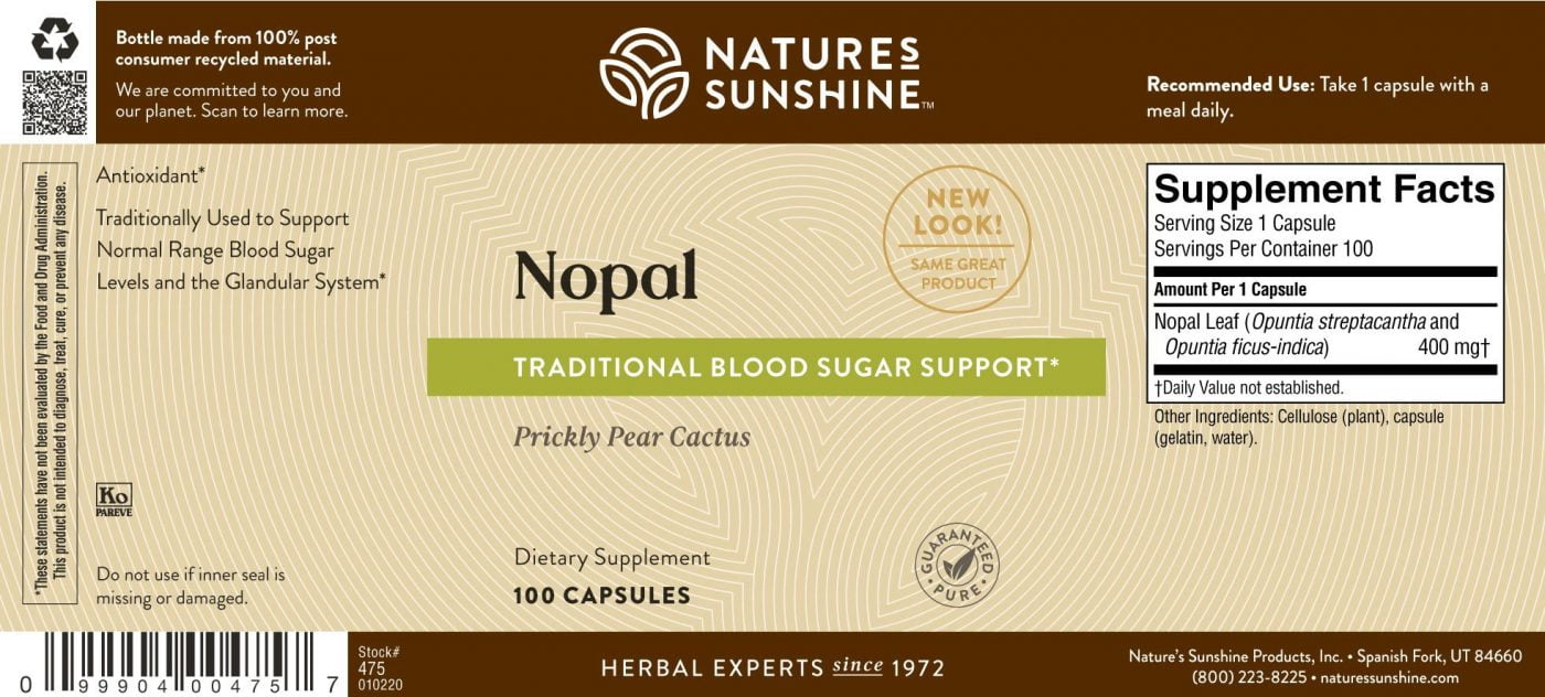 Nopal Supplement - Prickly Pear Cactus for Blood Sugar Support | Nature ...